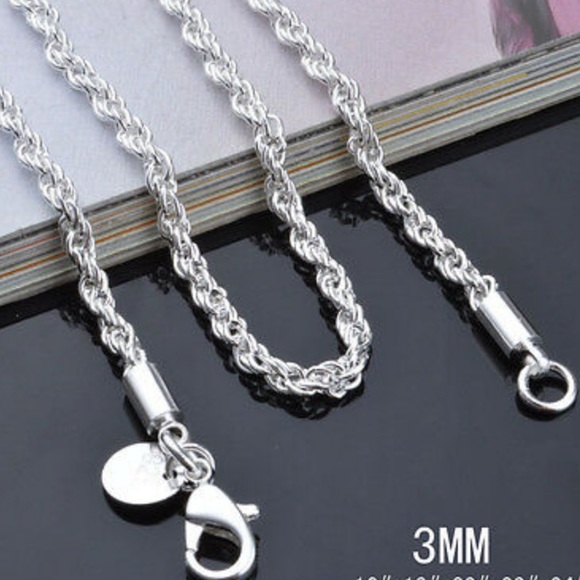 Jewelry | 2 Inch 925 Silver Rope Chain Necklace | Poshmark